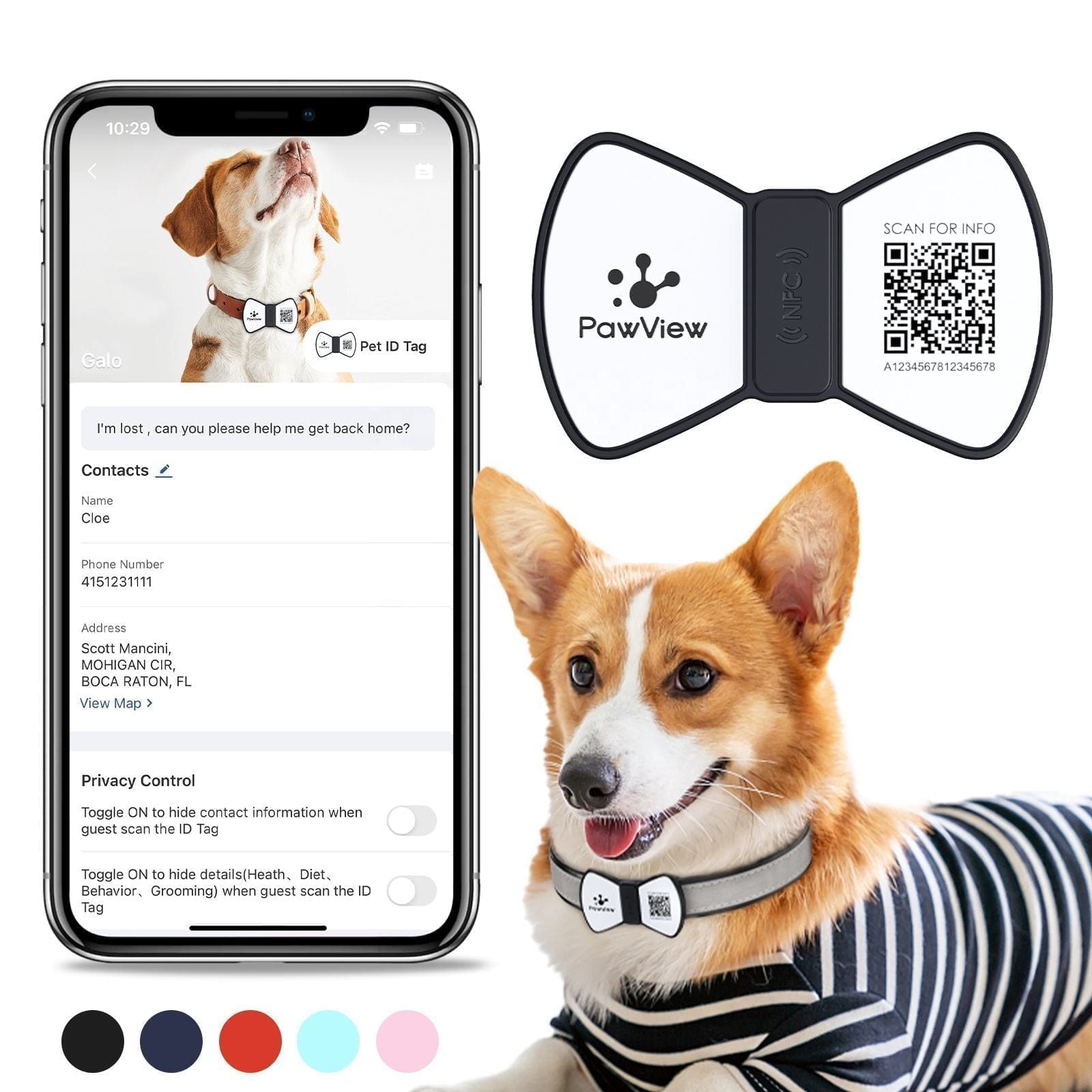 NFC Smart QR Code Pet Label Personalization | Awesome Paws Boutique